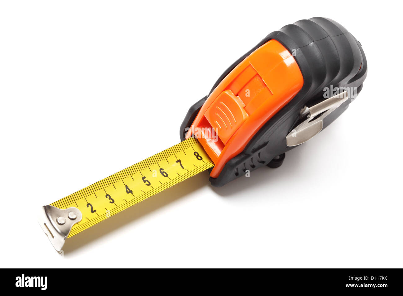 Tape measure close up isolated on a white background. Studio shot Stock ...