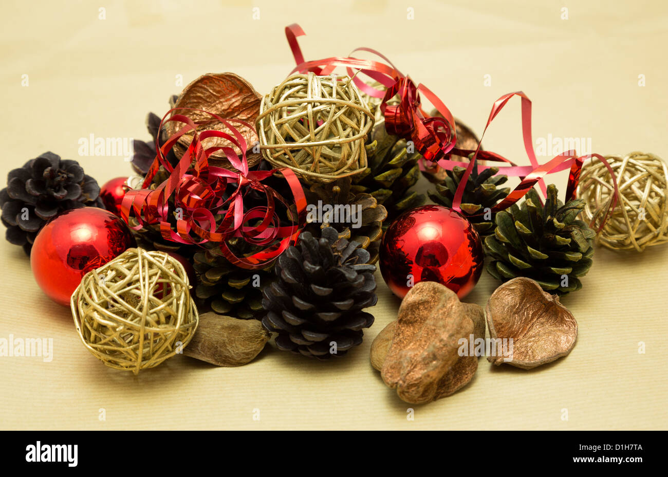 Festive Christmas Decorations Stock Photo - Alamy