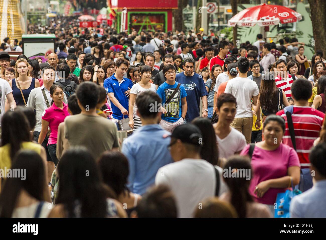 Dec. 22, 2012 - Singapore, Singapore - The crowd on Orchard Road during ...