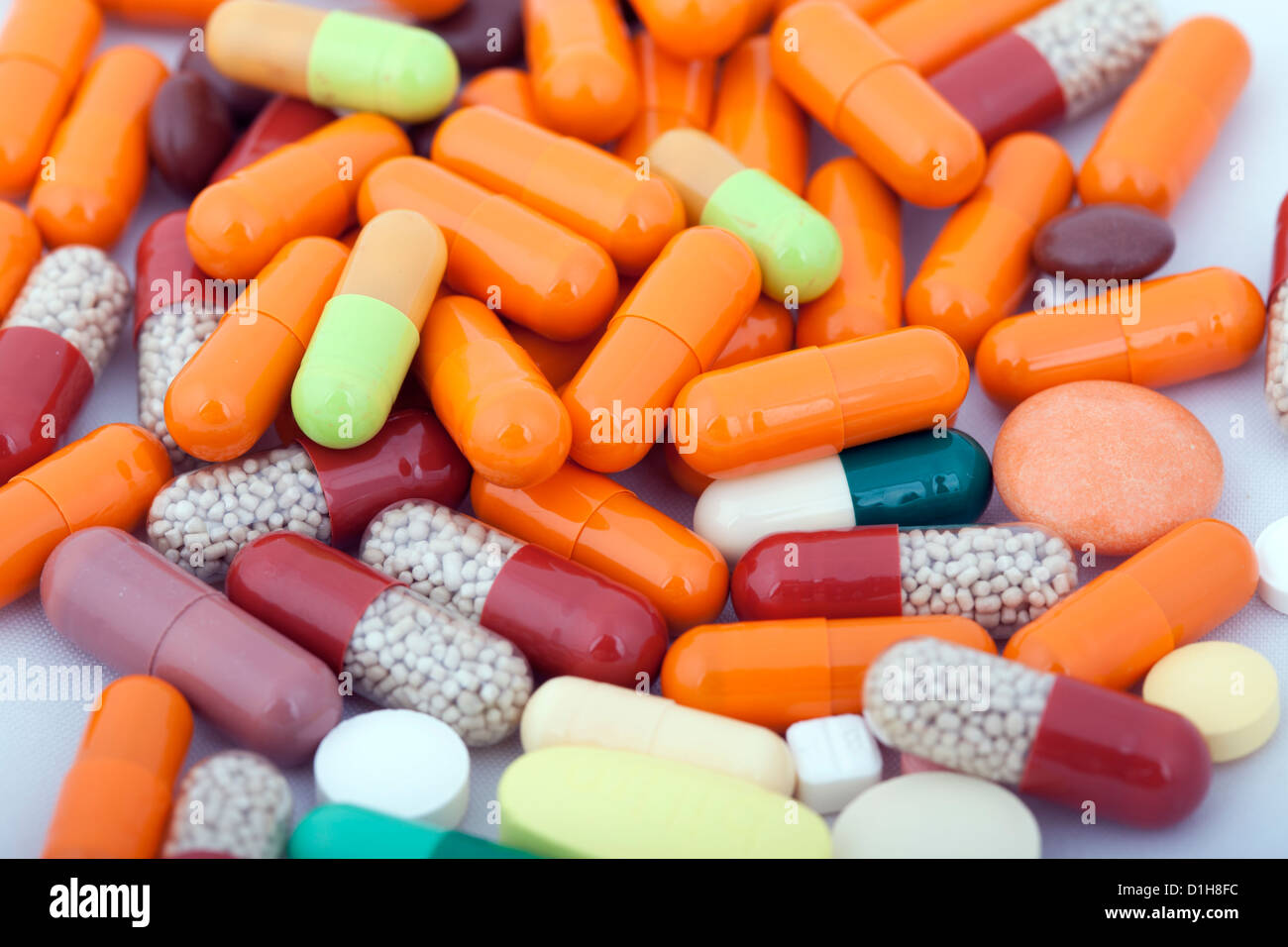 Pills and capsules macro studio shot Stock Photo - Alamy