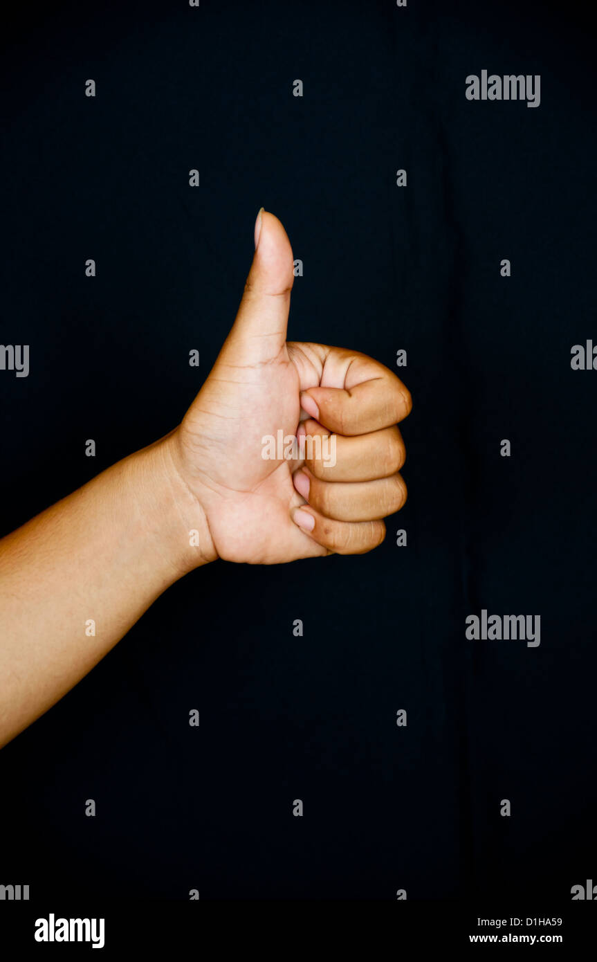 thumb up sign for good Stock Photo - Alamy