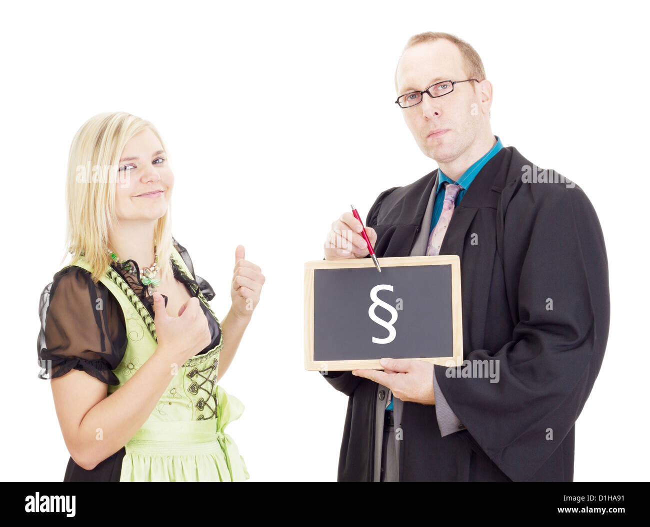 Young woman needs help: section sign Stock Photo - Alamy
