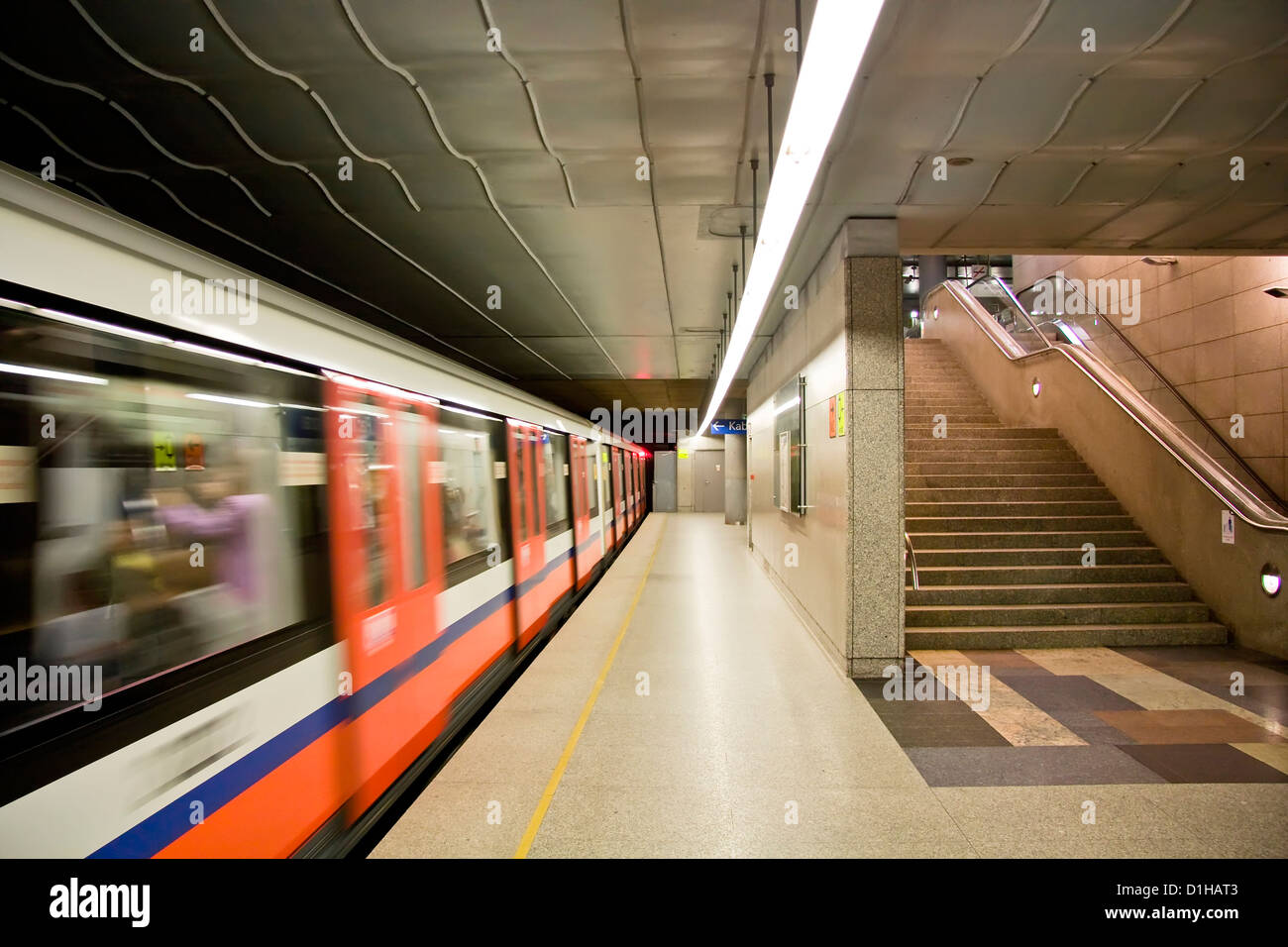 Modern metro station. Warsaw in Poland Stock Photo - Alamy