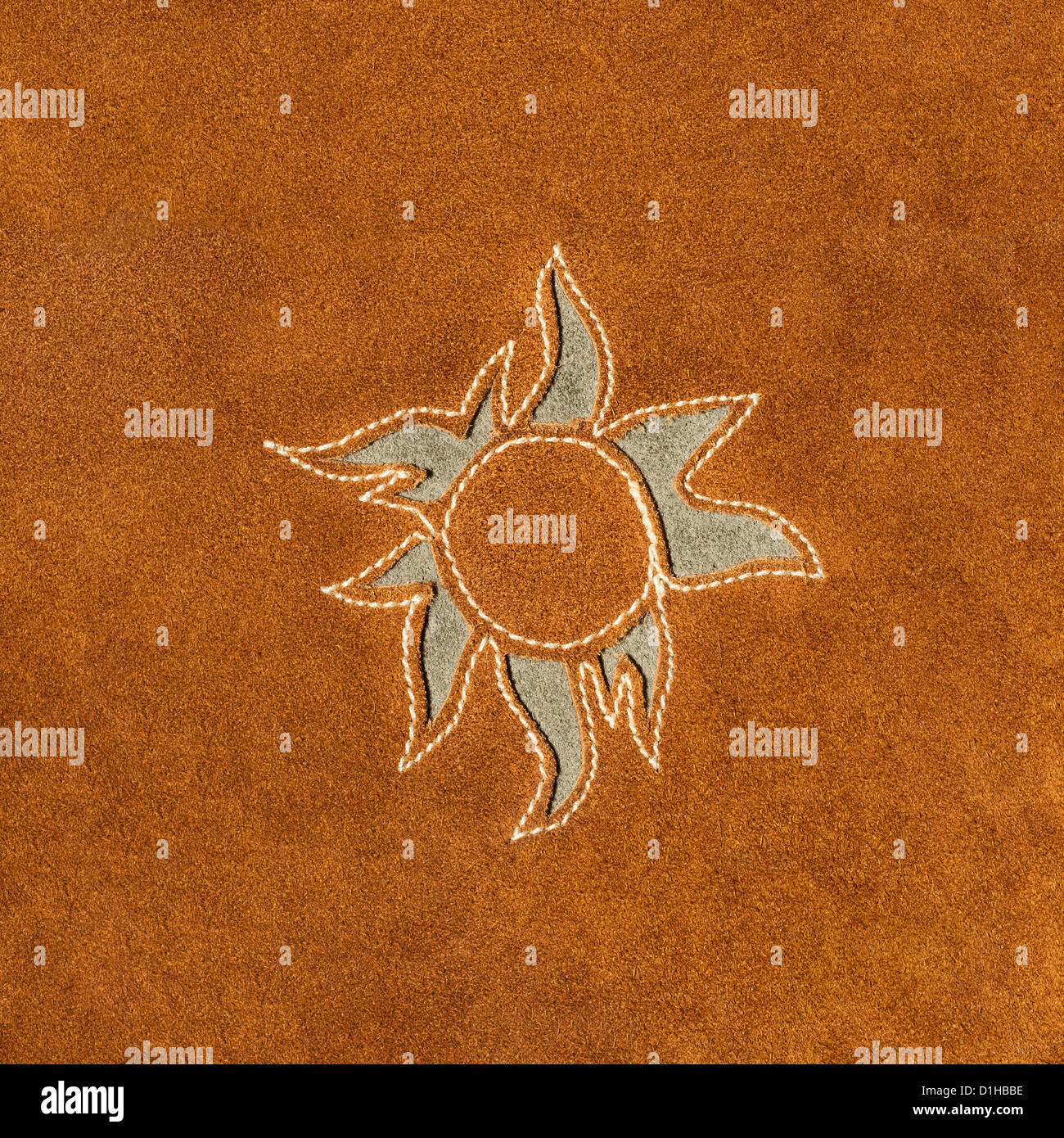 brown leather with sun design background Stock Photo - Alamy
