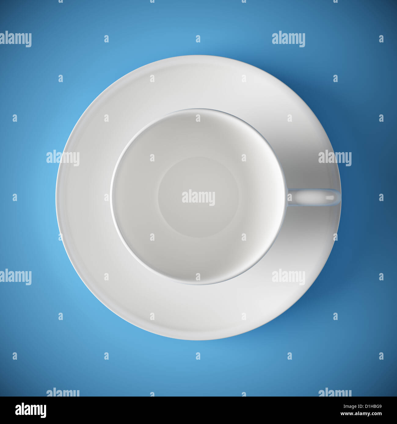 top view white cup on blue background Stock Photo - Alamy