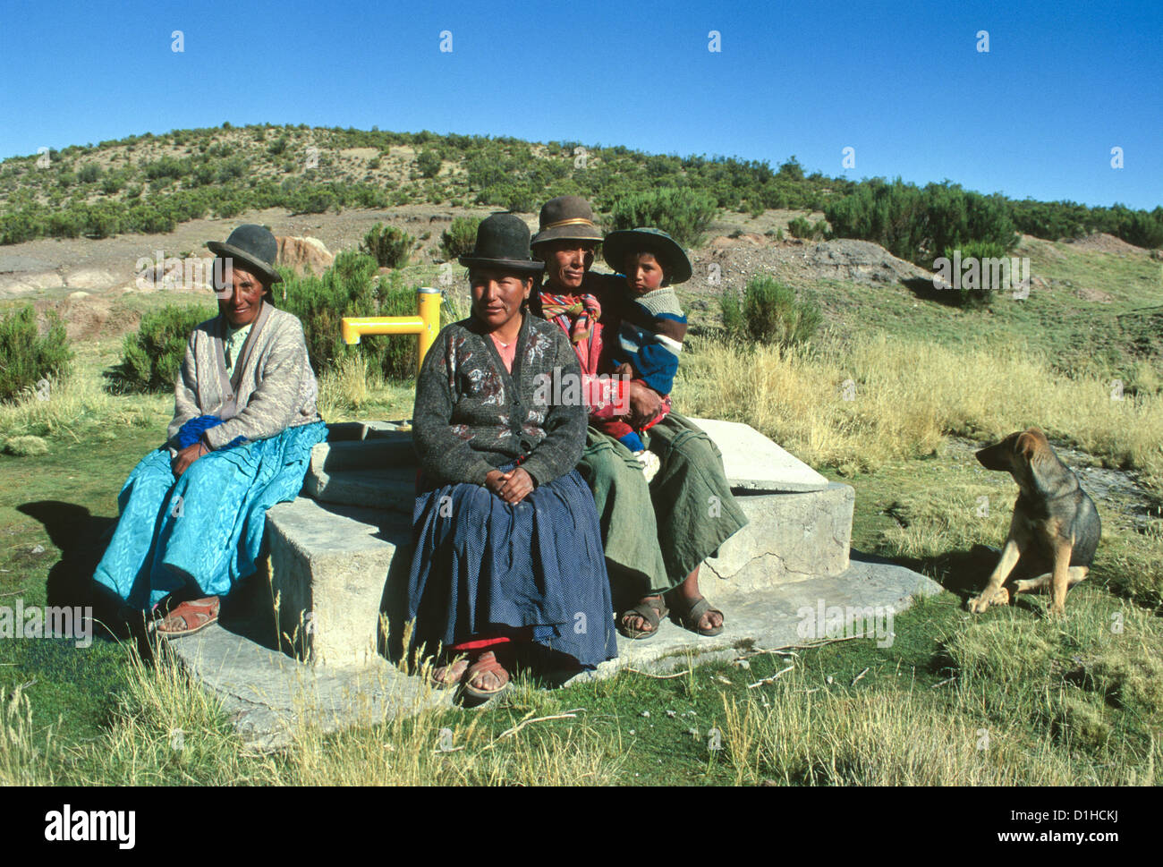 Native Aymara women and child, Altiplano, Andes,Bolivia Stock Photo - Alamy