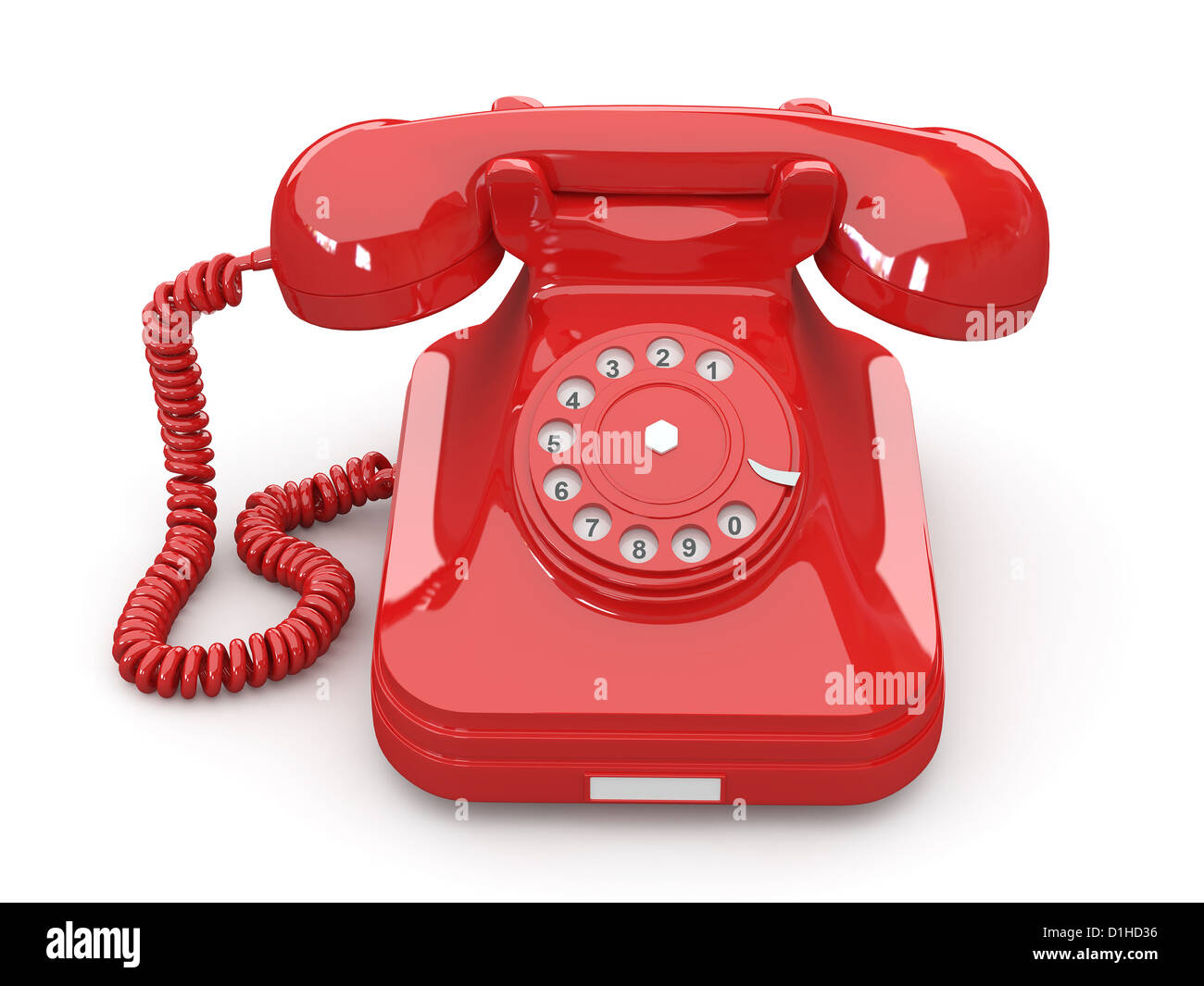 Old-fashioned phone on white isolated background. 3d Stock Photo - Alamy