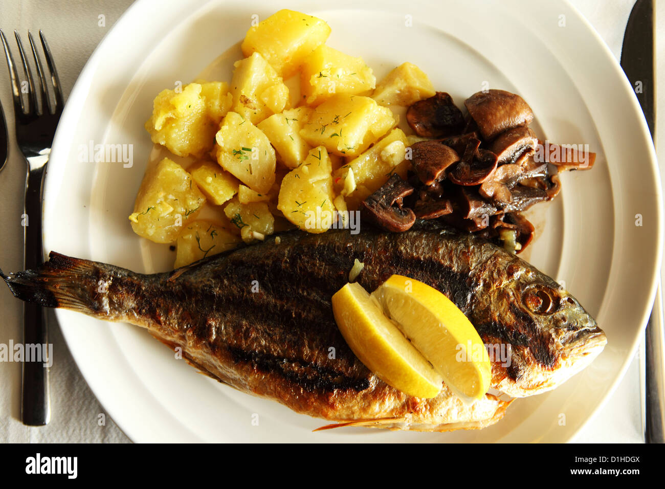 A dish of fresh fish is served in Bulgaria Stock Photo - Alamy
