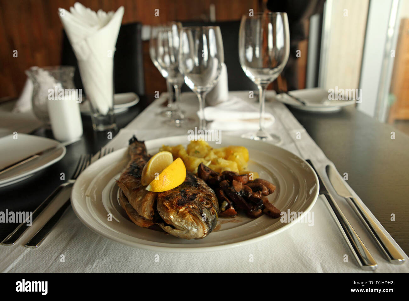 A dish of fresh fish is served in Bulgaria Stock Photo - Alamy