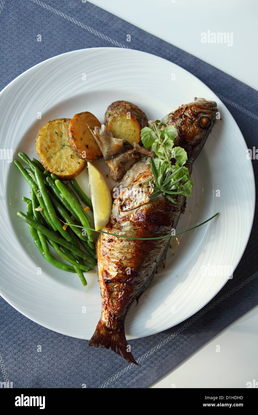 A dish of fresh fish is served in Bulgaria Stock Photo - Alamy
