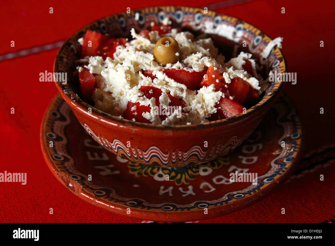 A traditional Shopska salad is served in Bulgaria Stock Photo - Alamy