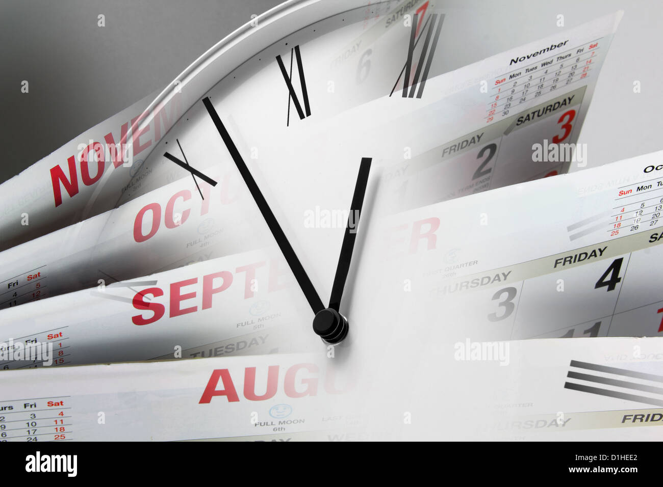 Clock and Calendar Stock Photo - Alamy