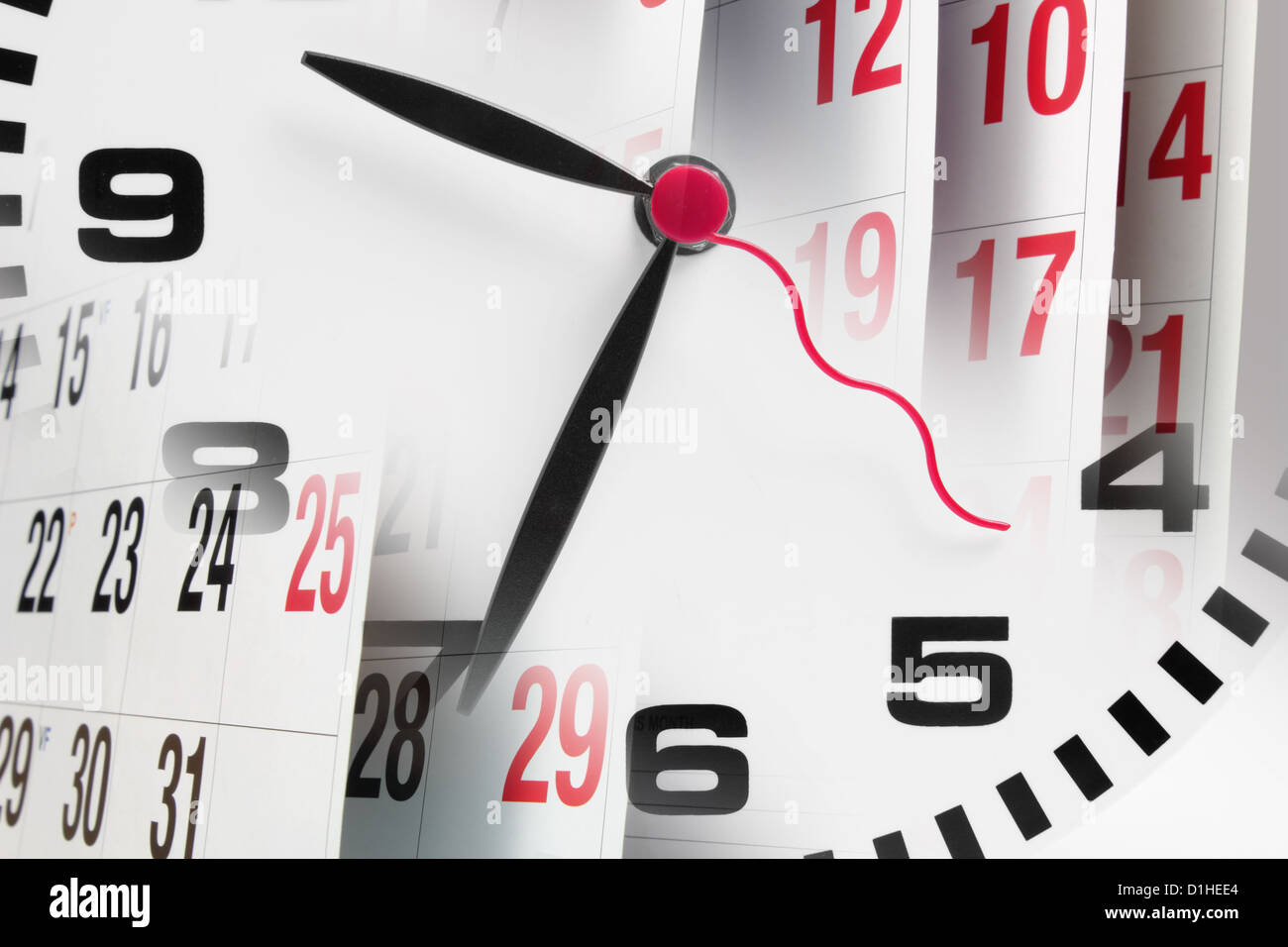 Clock and Calendar Stock Photo - Alamy