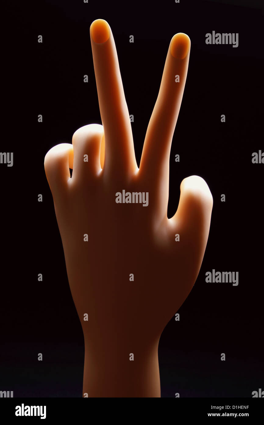 Mannequin hand peace sign hi-res stock photography and images - Alamy