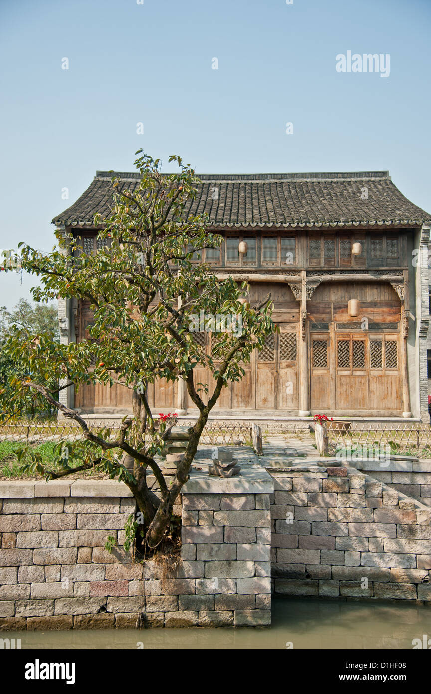 Old traditional style Chinese brick house with carved eaves Stock Photo ...