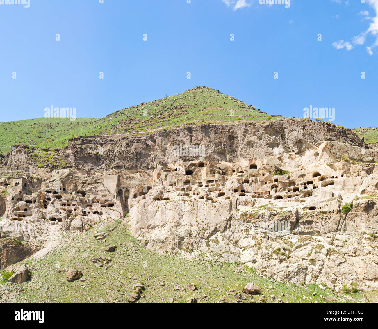 panorama of medieval cave city monastery Vardzia,Georgia,Transcaucasus ...