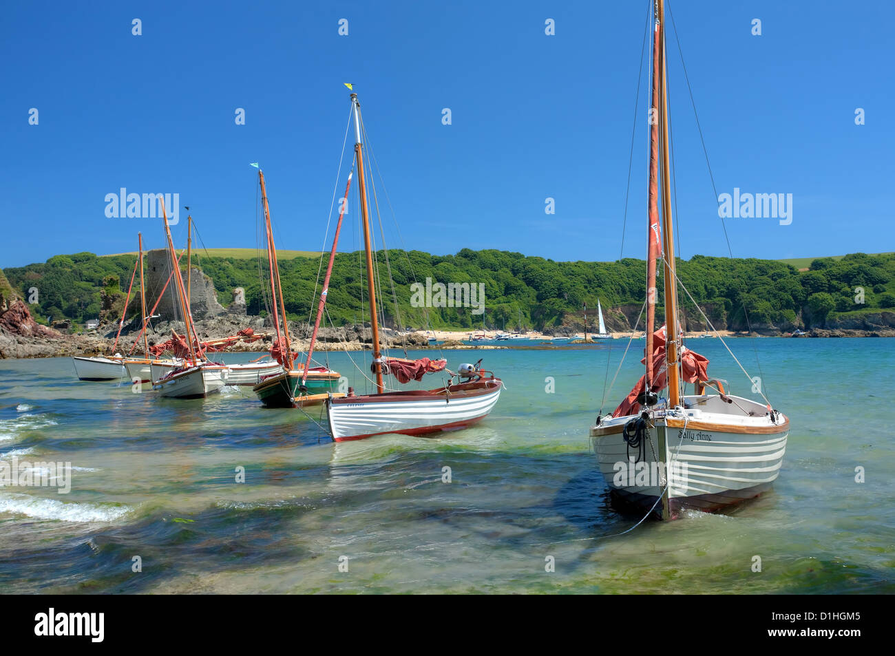 Sailing boats at Salcombe, Devon Stock Photo - Alamy