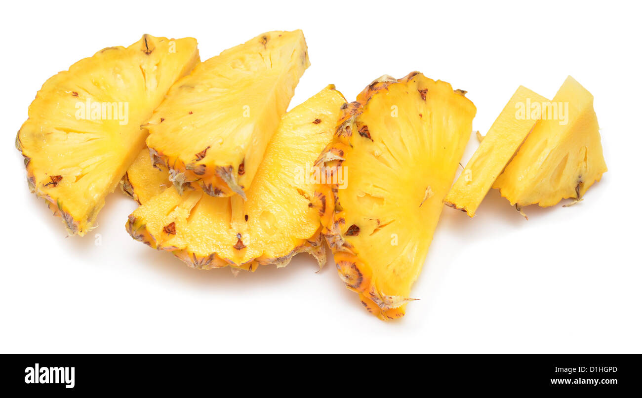 pieces of ananas isolated on white Stock Photo - Alamy