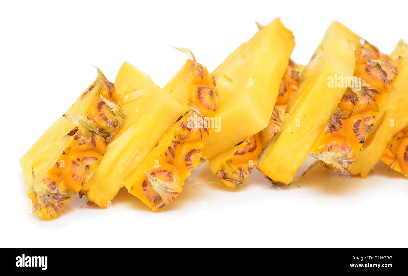 pieces of ananas isolated on white Stock Photo - Alamy