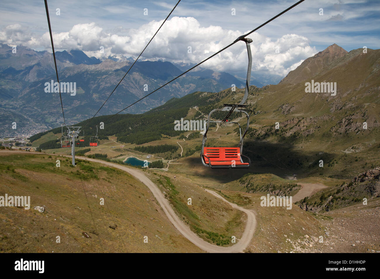 ski lift of Pila, Aosta Valley,Italy Stock Photo - Alamy