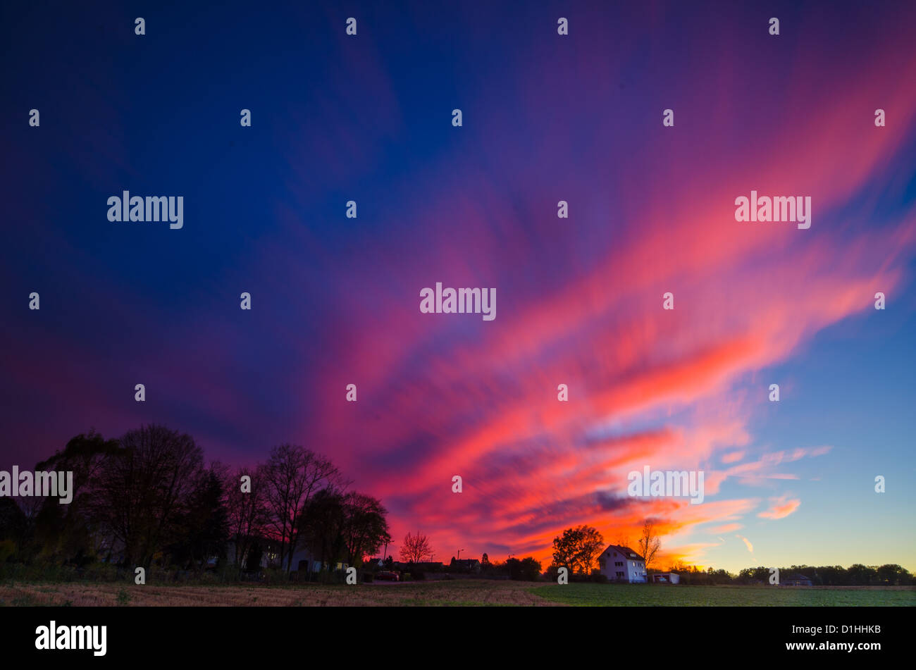 Amazing landscape sunset captured near Bonn, Germany Stock Photo - Alamy