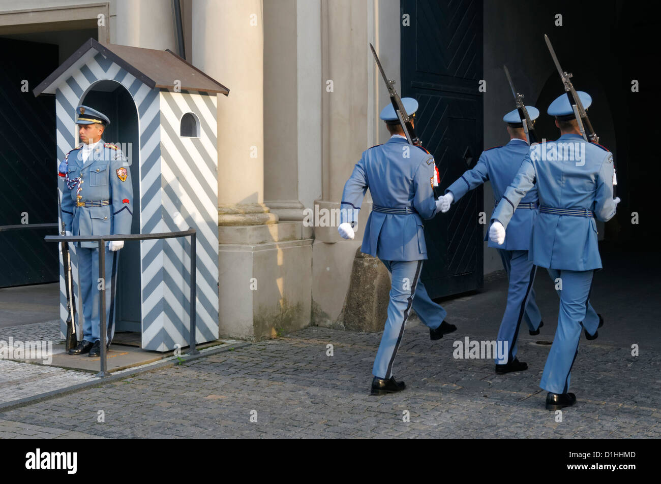 Changing of the Guard, Prague Castle, Prague, Czech Republic Stock ...