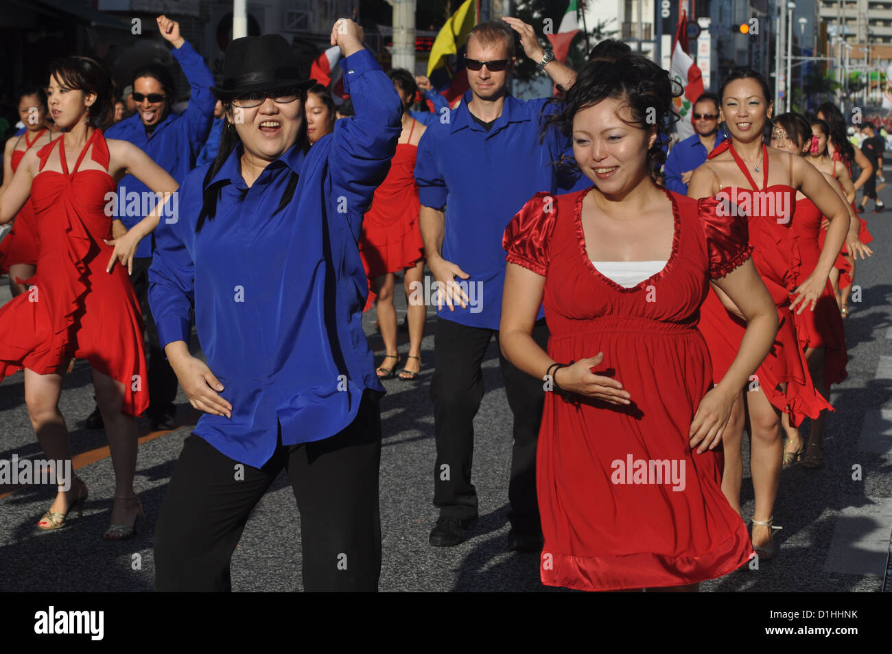 Naha, Okinawa, Japan, Latin American-style, Japanese Salsa dancers ...