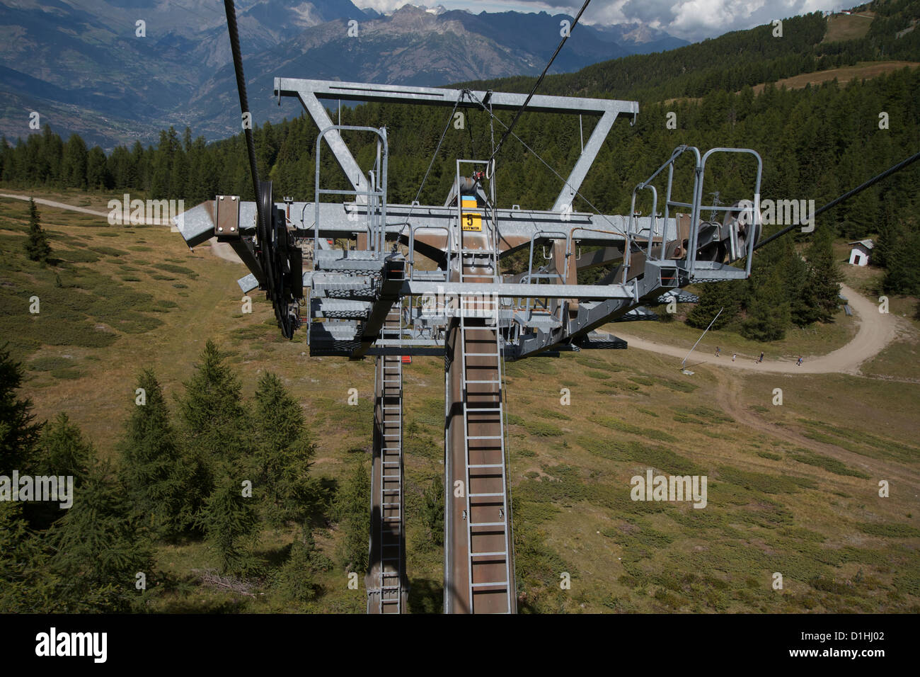 ski lift of Pila, Aosta Valley,Italy Stock Photo - Alamy