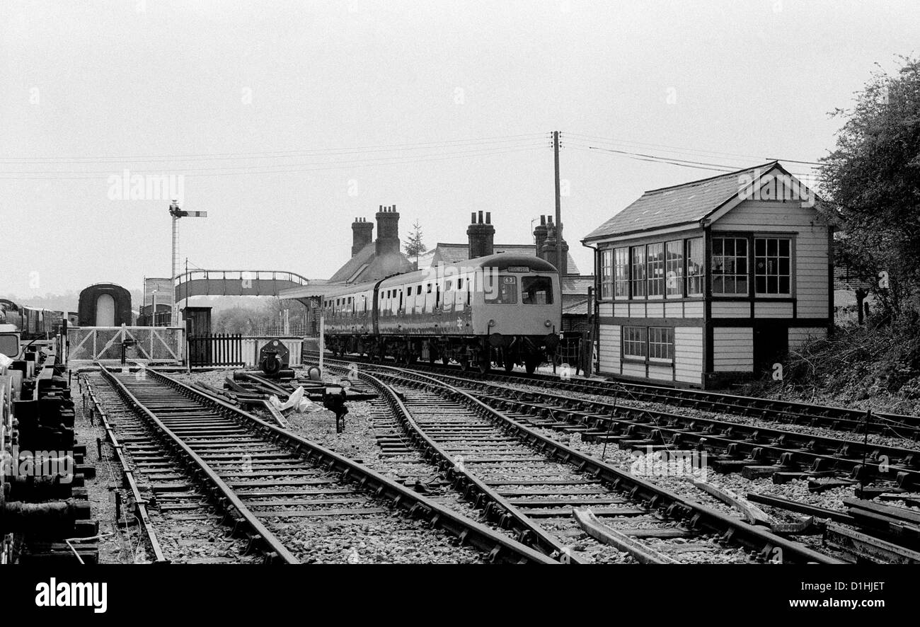 Diesel multiple-unit train at Chappel and Wakes Colne station, Essex ...