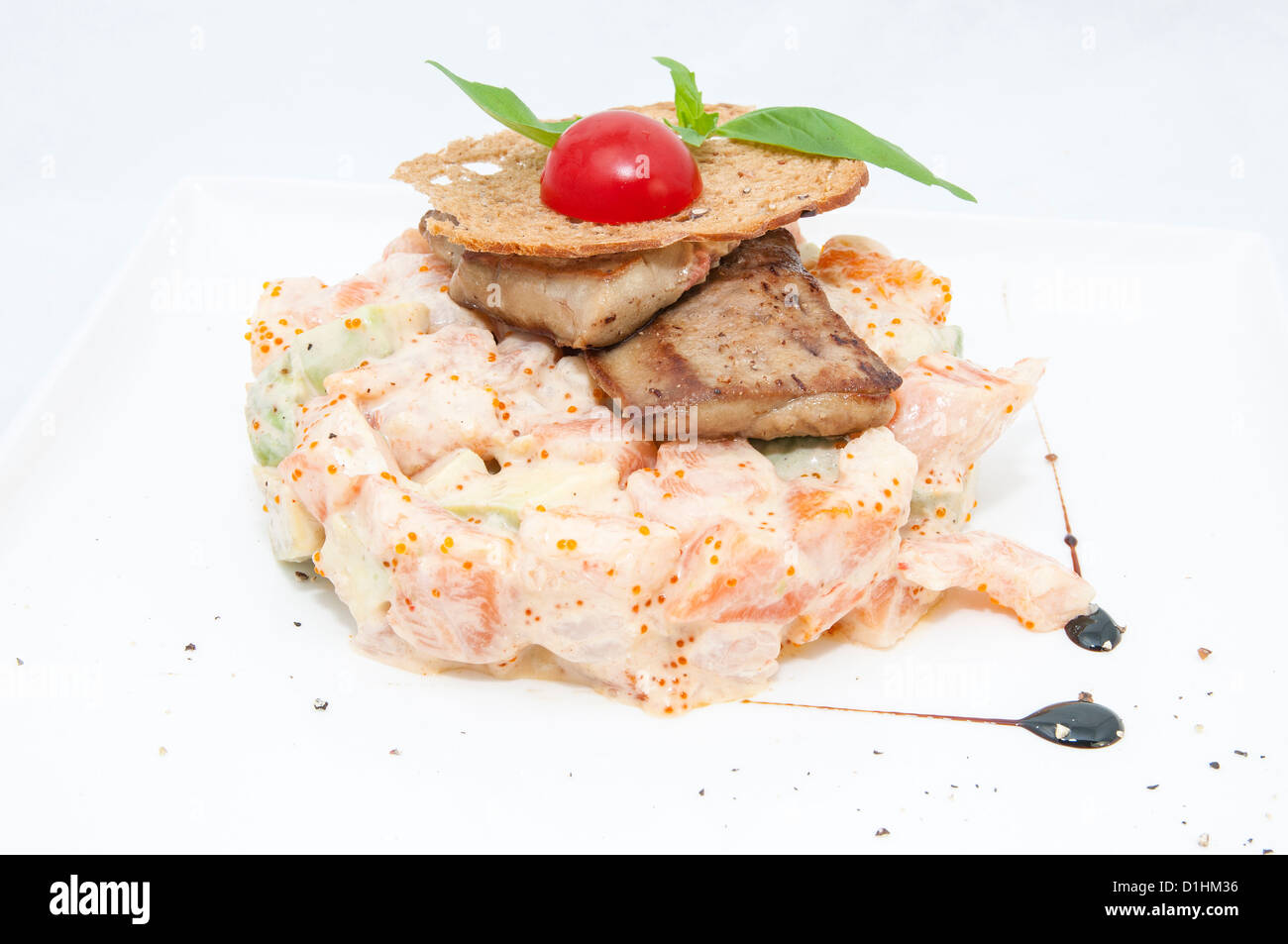Salad and fish roe Stock Photo - Alamy
