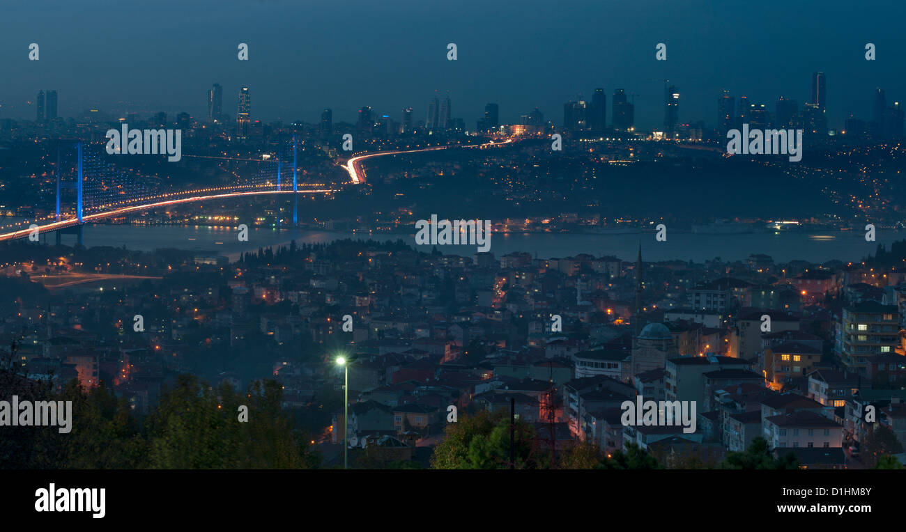 Bosphorus bridge night istanbul turkey hi-res stock photography and ...