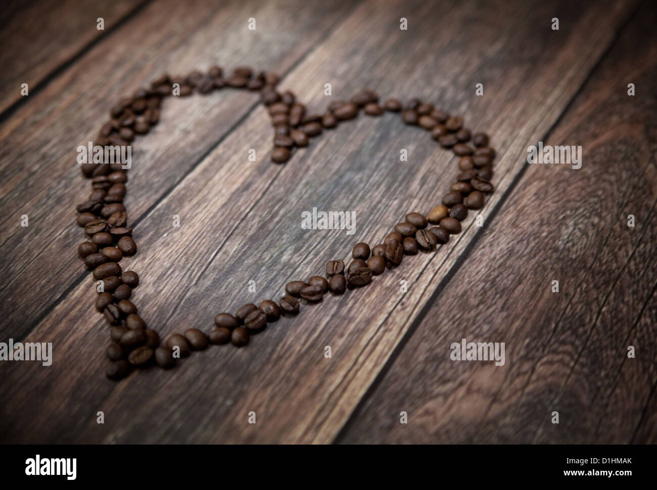 Picture of fragrant heart made of coffee beans Stock Photo - Alamy