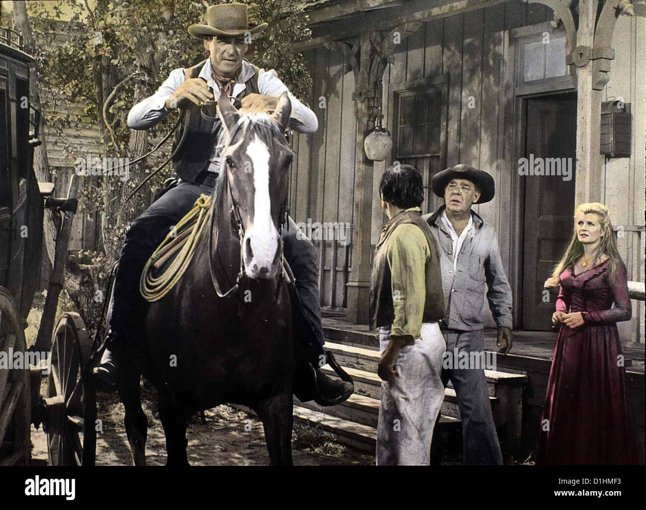 Die Apachen Apache Uprising v.l. Rory Calhoun, KD, Lon Chaney jr ...