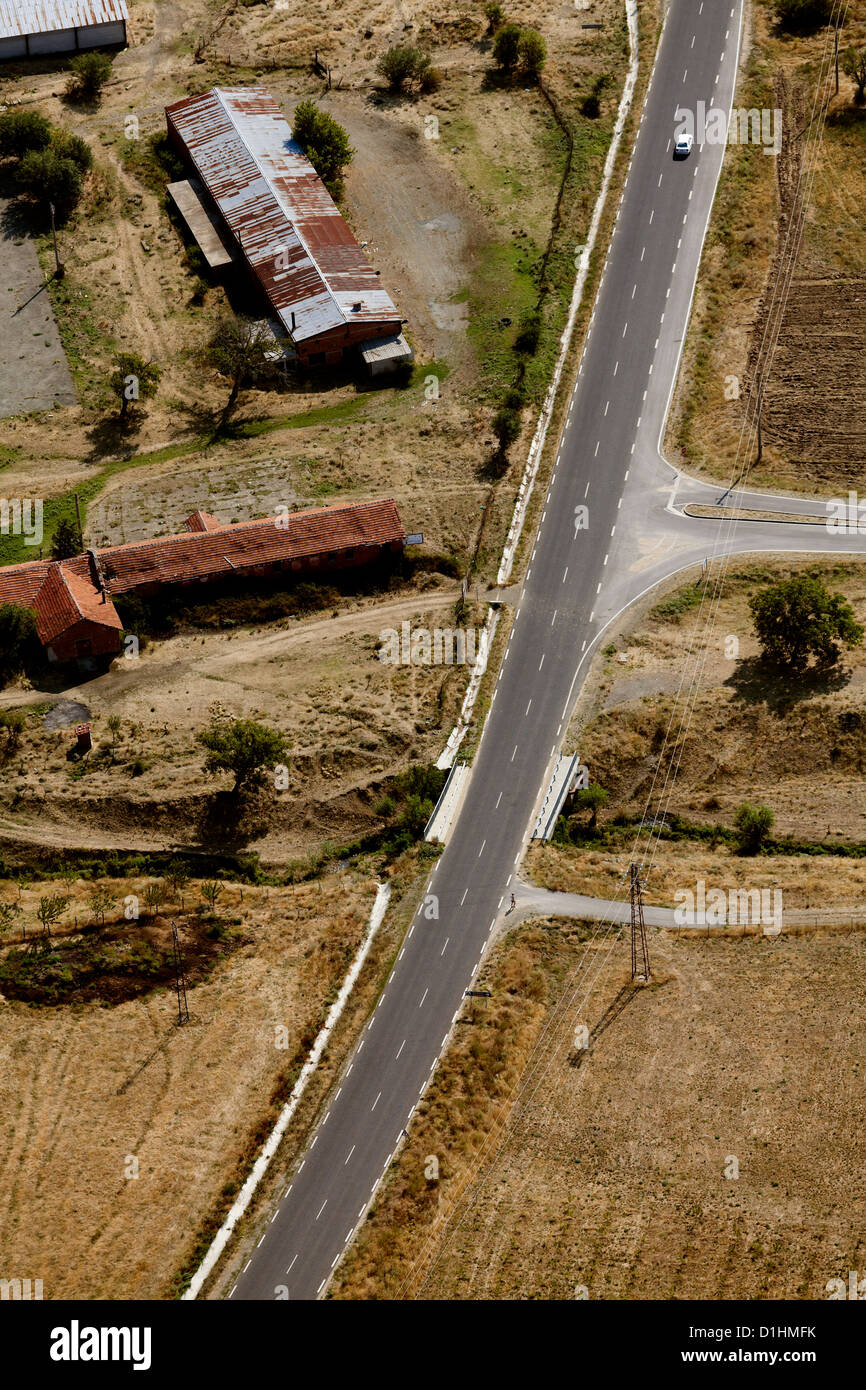 aerial view over the road Stock Photo - Alamy