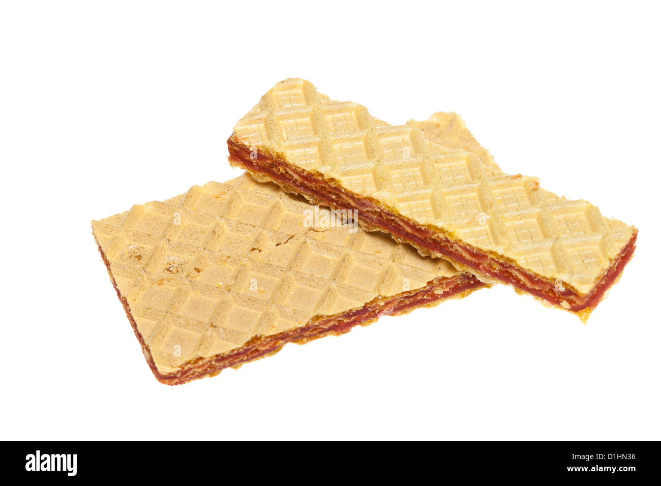 stack of wafers delight isolated on white background Stock Photo - Alamy
