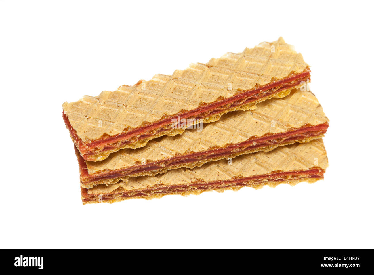stack of wafers delight isolated on white background Stock Photo - Alamy