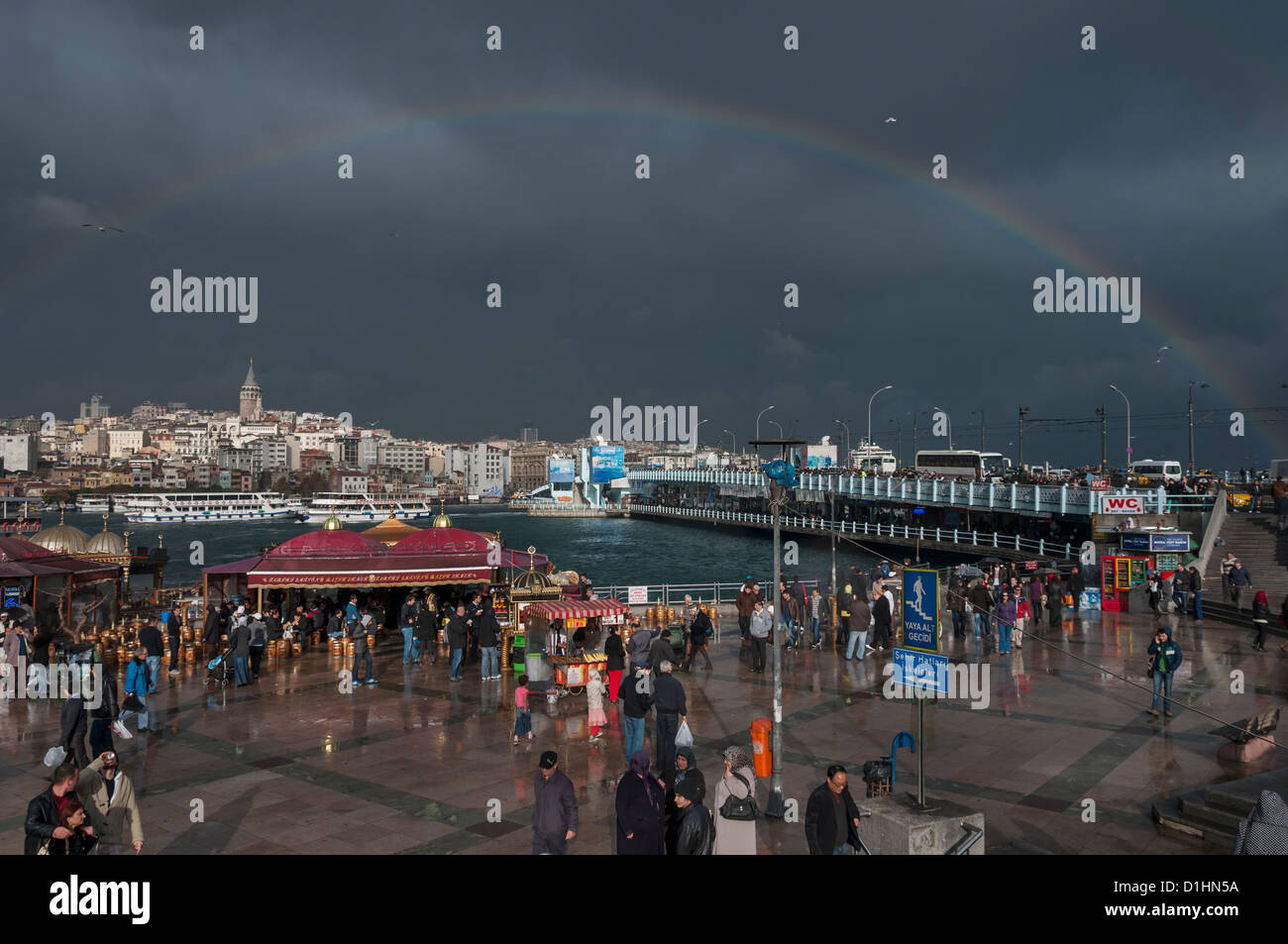 The rainbow in Istanbul,Turkey Stock Photo - Alamy