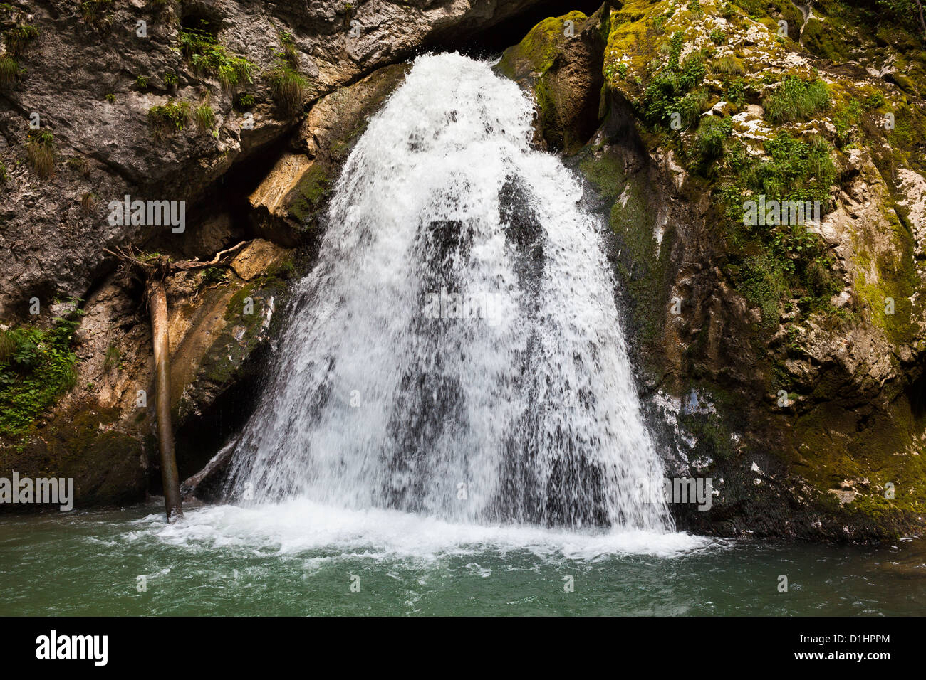 Landscape with a waterfall in a summer day Stock Photo - Alamy