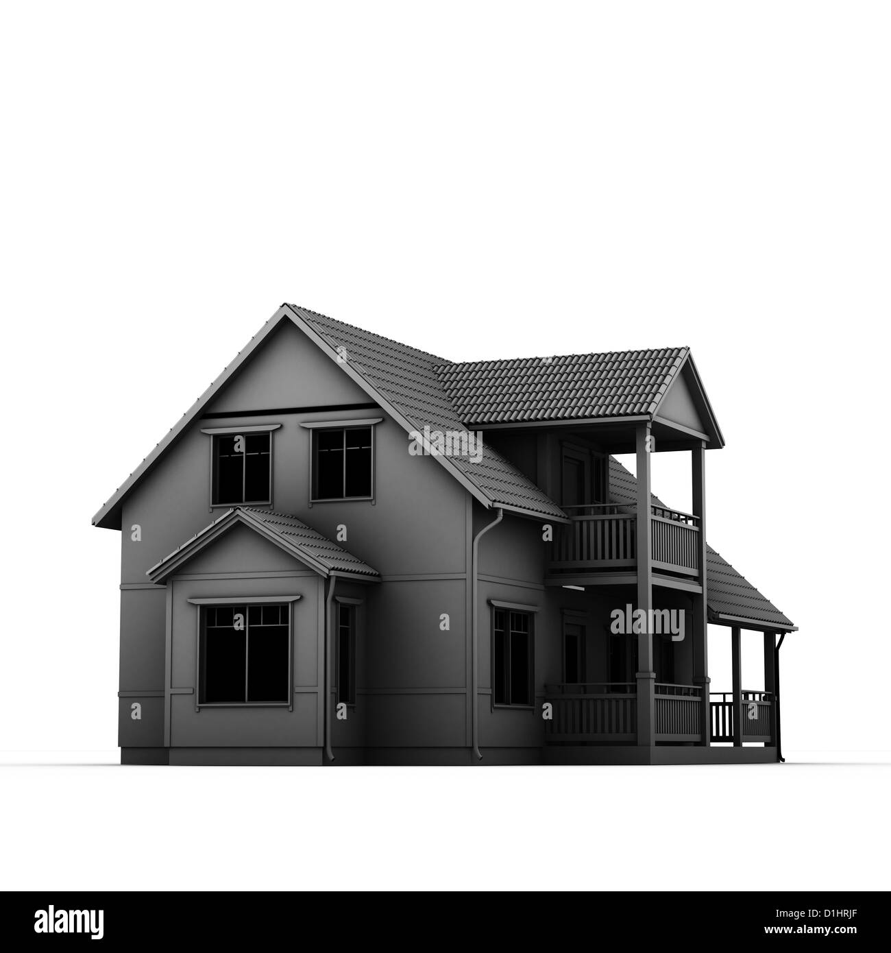 colonial house isolated on white background Stock Photo - Alamy