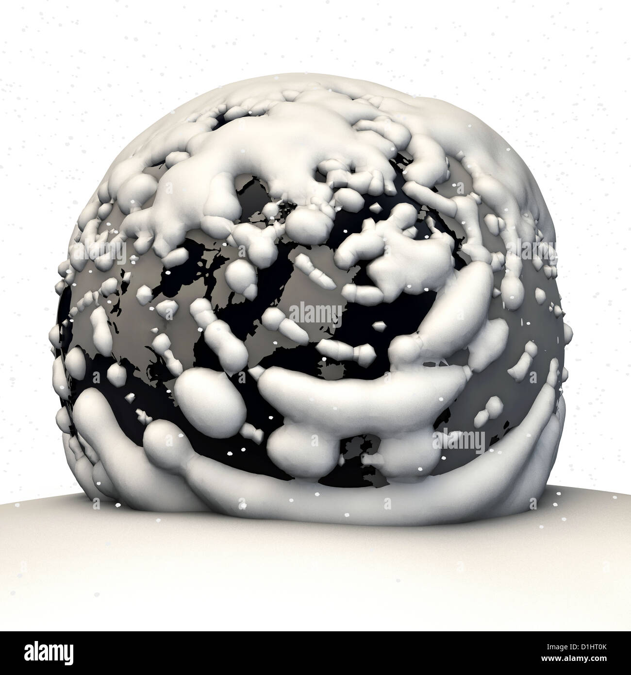 planet earth under a snow storm isolated on white background Stock ...