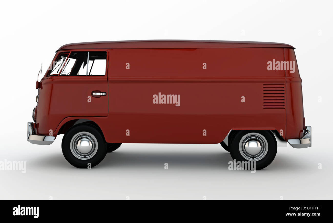 red van isolated on white background Stock Photo - Alamy