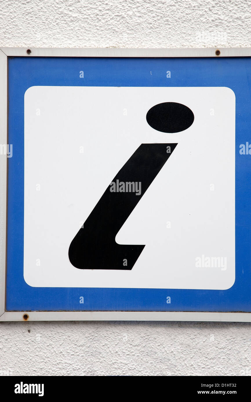 Blue and White Information Sign Stock Photo - Alamy