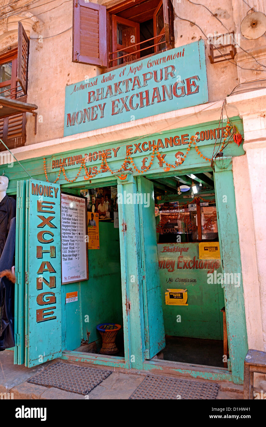 money exchange counter Bhaktapur Nepal Stock Photo - Alamy