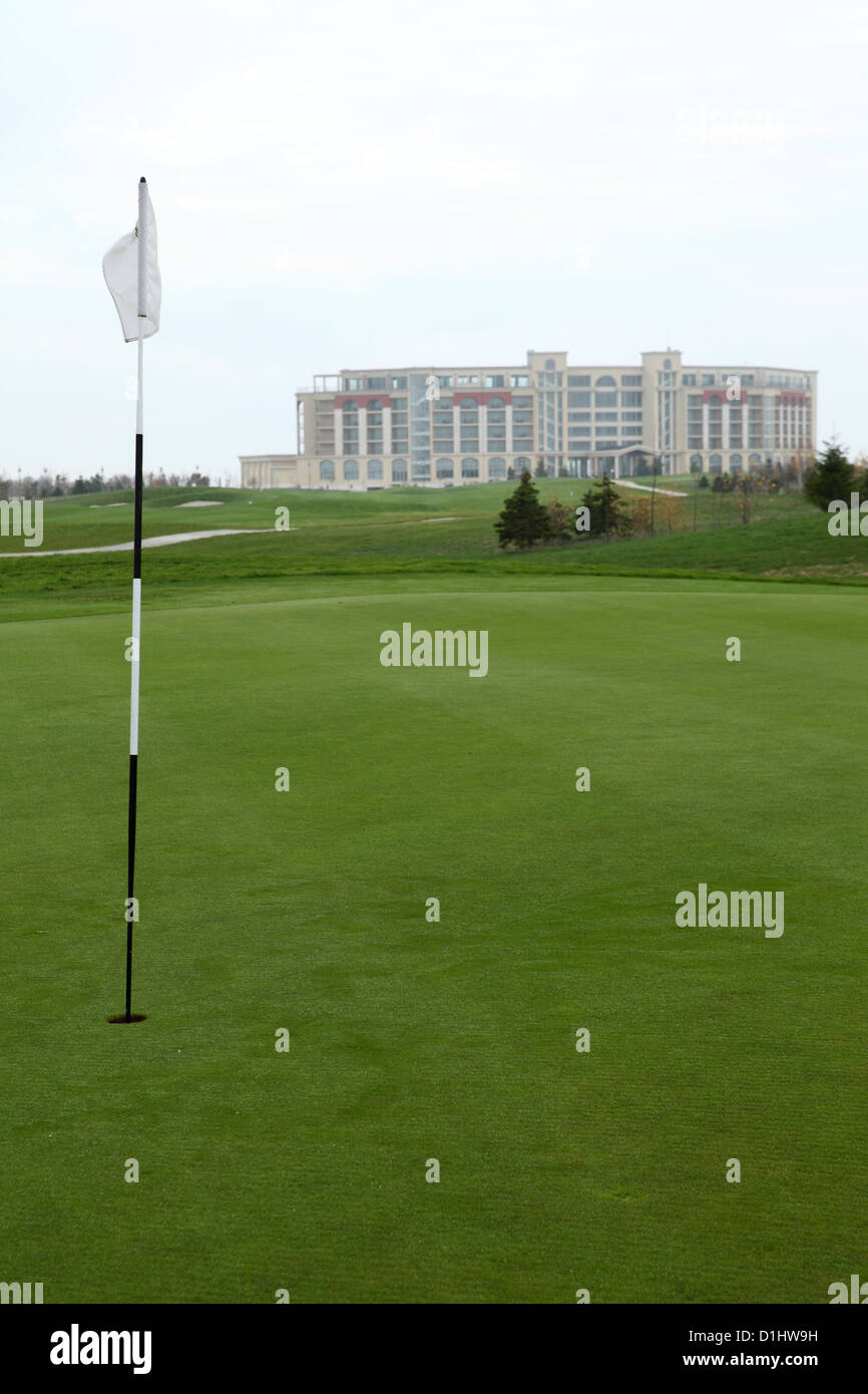 Putting green at Lighthouse Golf Course at Balchik, Bulgaria Stock ...