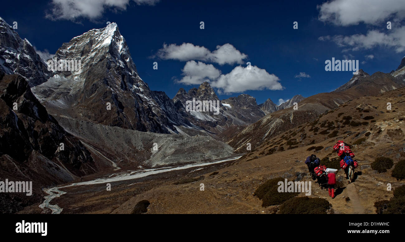 Khumbu valley above Periche, Khumbu Valley, Nepal Stock Photo - Alamy