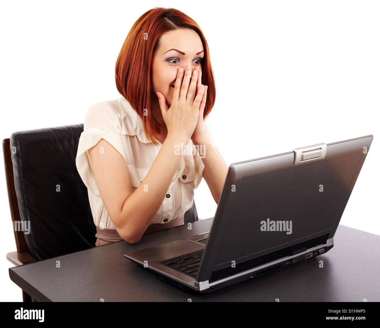 Surprised shocked secretary laptop hi-res stock photography and images ...