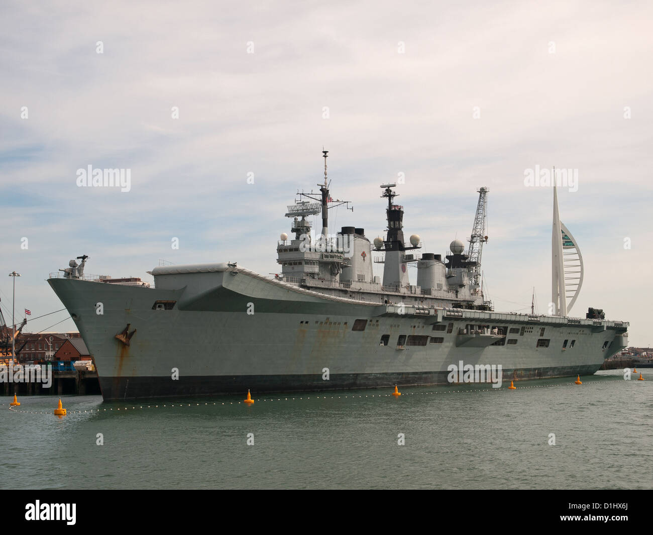 Royal Navy Aircraft Carrier HMS Illustrious berthed in Portsmouth ...