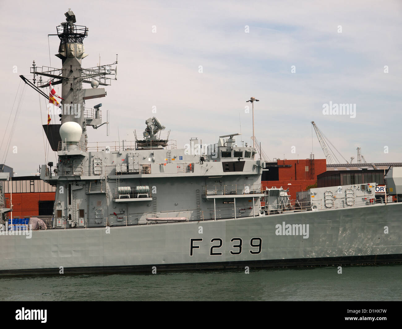 Royal Navy frigate HMS Richmond Portsmouth Harbour Hampshire England UK ...