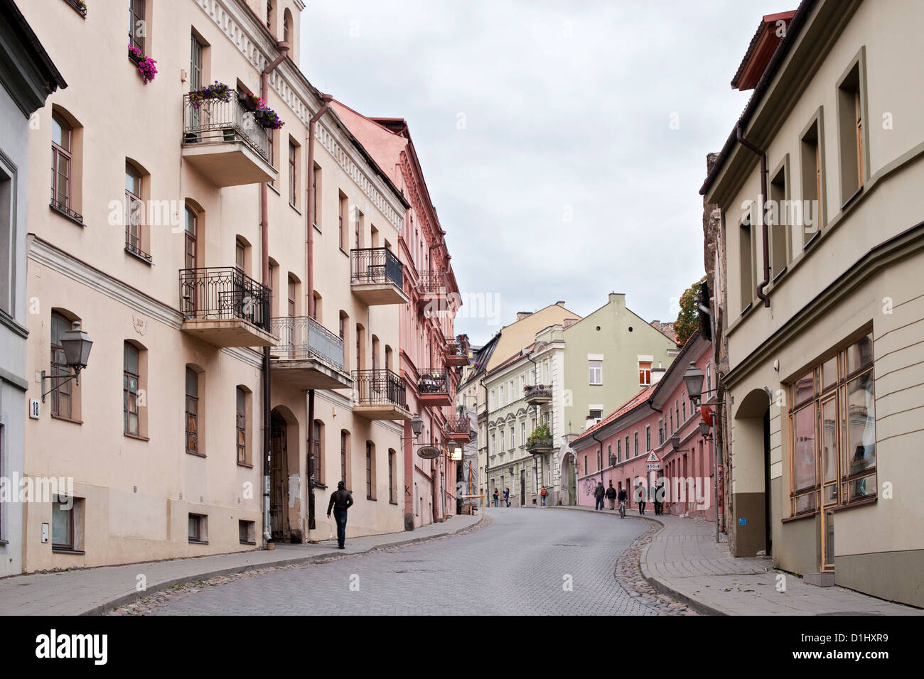 Uzupio street in the Uzupis district in Vilnius, the capital of ...