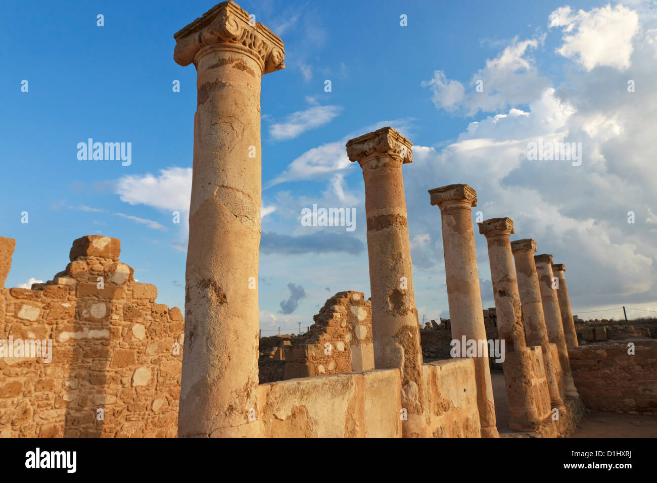 Ruins of an ancient temple at Paphos archaeological complex, Cyprus ...